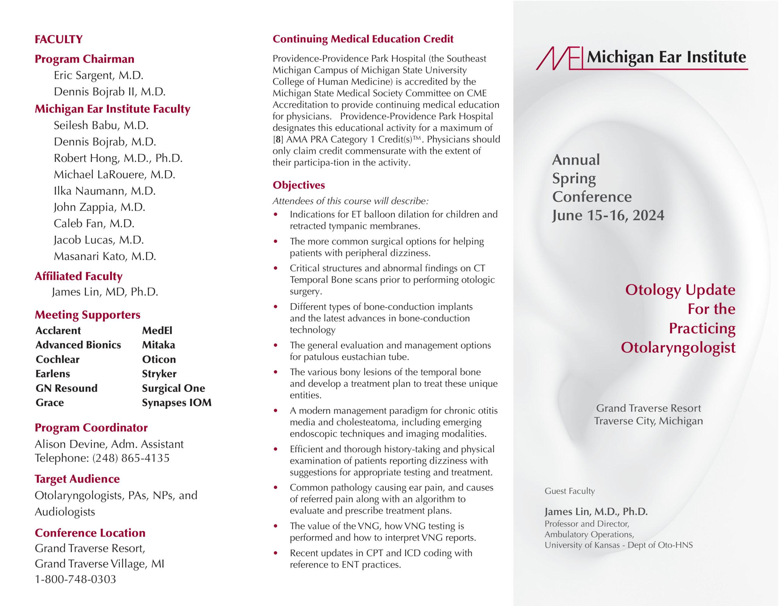 Annual Spring Conference - Michigan Ear Institute